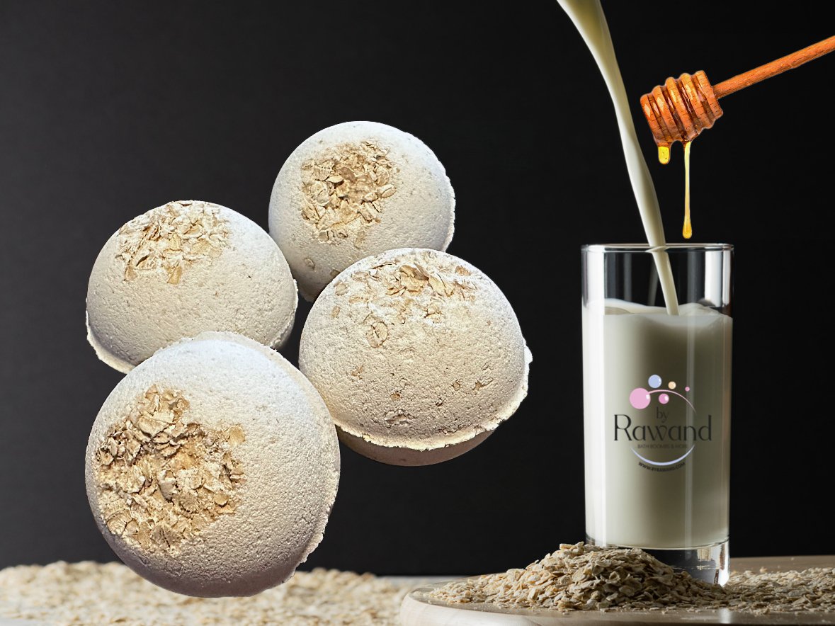 Oatmeal Milk & Honey bath bombs – Bath & Body Products ByRawand